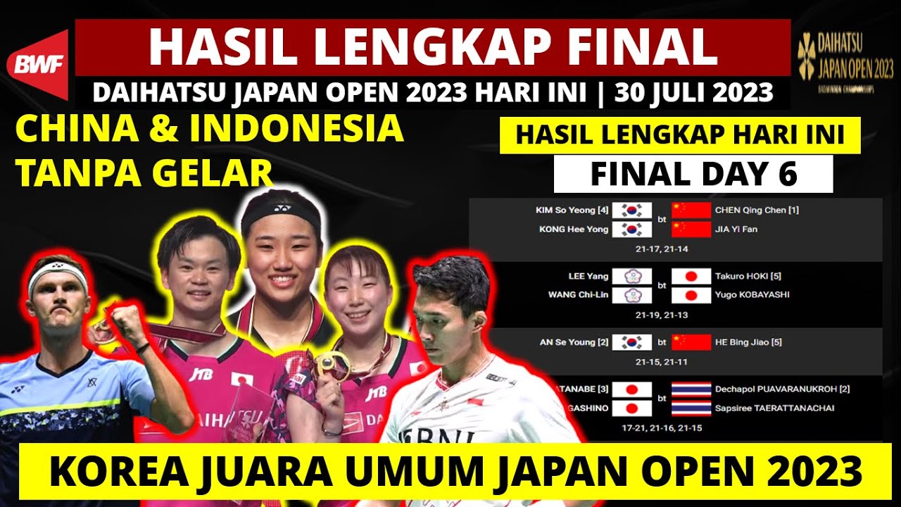 Hasil Final Japan Open 2023 Hari Ini Jojo Kalah Korea Juara Umum