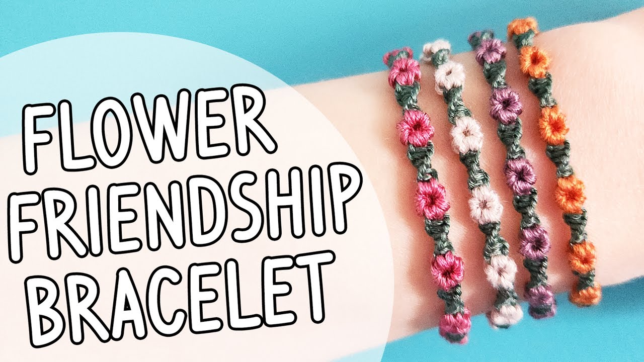 How to Make Flower Friendship Bracelet Tutorial | Macrame Tutorial - YouTube