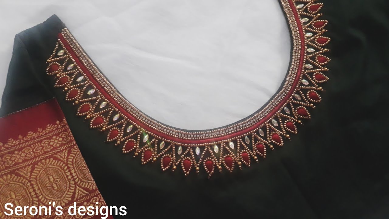 Beautiful hand work on stitched blouse - YouTube