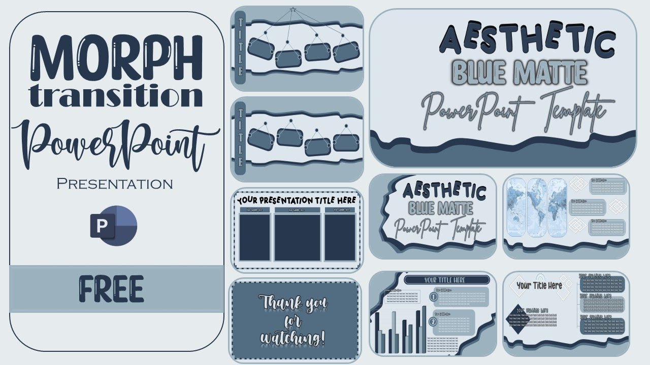 Aesthetic Blue Palette PowerPoint Template - FREE w/ Passwordl PPT#54.1 ...