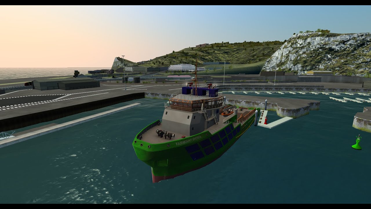 Ship Simulator Extremes, Advanced maneuvering in cramped harbour with ...