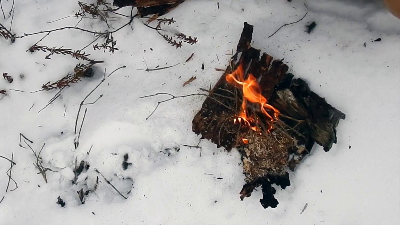 Making Fire in the Snow with Things you Find - YouTube