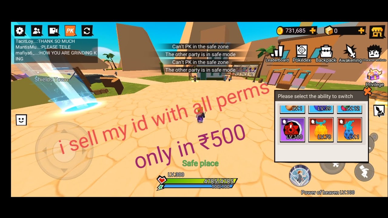 Anime showdown all perms i sell my id free perms Anime show Perm hack ...