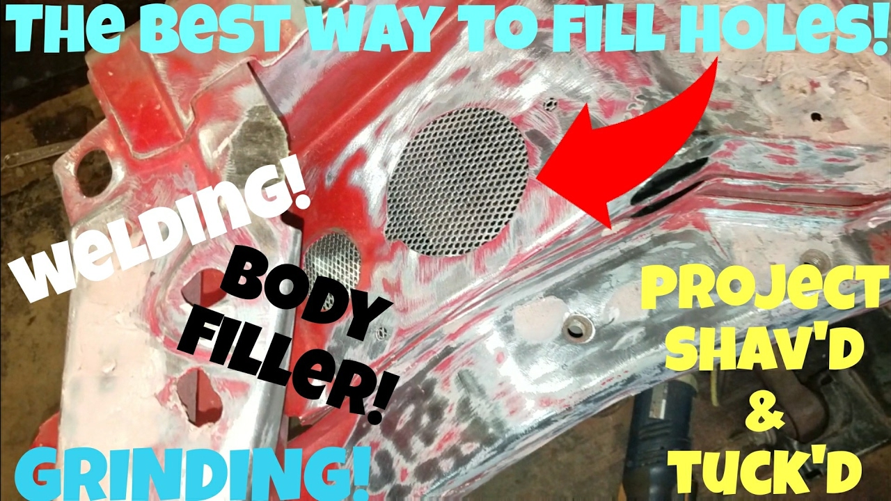 FILLING,WELDING & GRINDING THE USELESS HOLES IN MY ENGINE BAY! - YouTube
