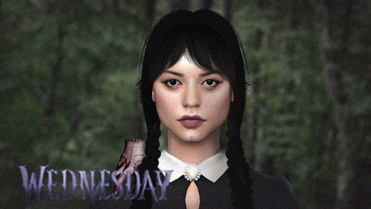 SIMS 4 I CAS I Jenna Ortega I Wednesday Addams I (+Full CC List) - YouTube