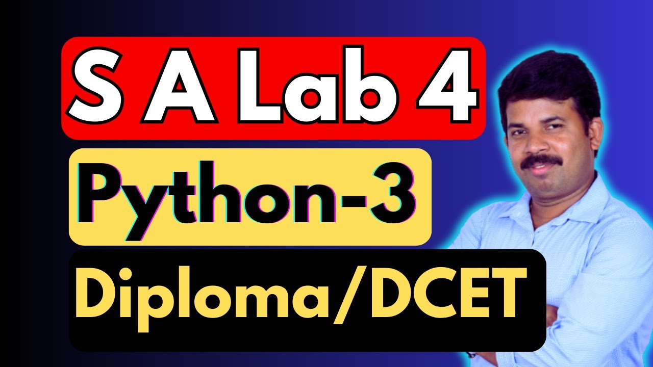 06 Python 3 S A Lab Arrays Loops Dcet Youtube