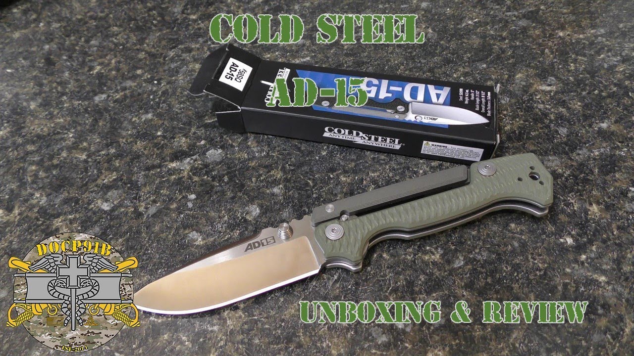 Cold Steel / Demko AD-15 Scorpion Lock Folder - Unboxing & Review - YouTube