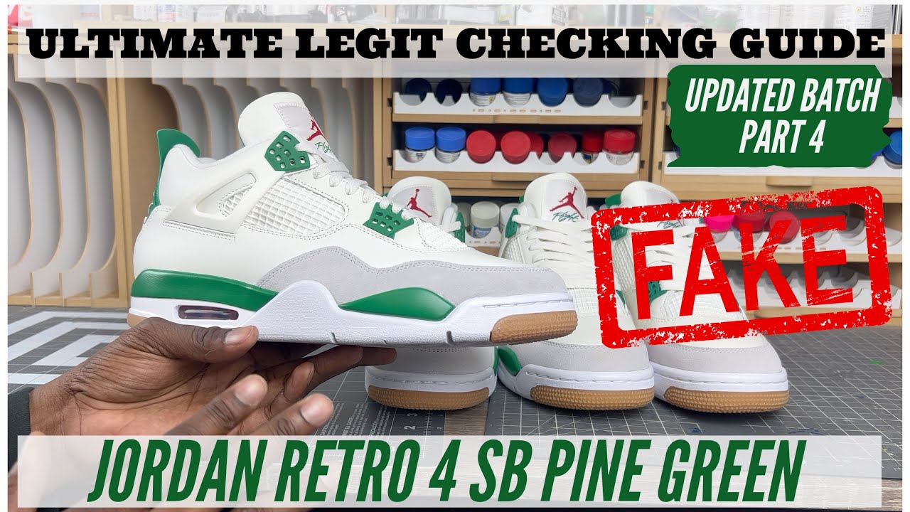 ULTIMATE LEGIT CHECK GUIDE | JORDAN 4 SB PINE GREEN | WATCH BEFORE ...