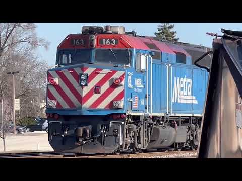 #138 ( Mar. 2, 2024 ) Parking and Moving Metra w/ METX #90 & F40PH-2 #163 Pushes Inbound Metra ...