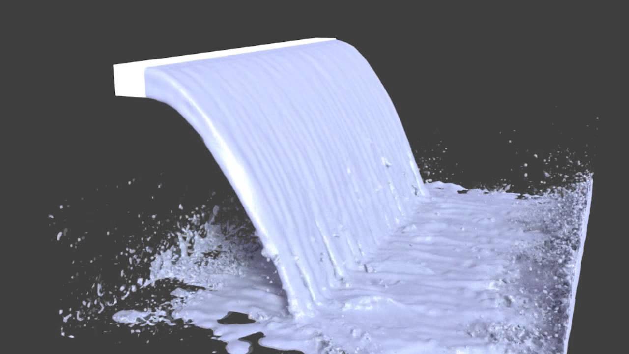 Blender Waterfall Simulation - YouTube