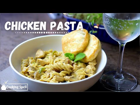 White Sauce Chicken Pasta | Creamy Chicken Pasta | Chicken Pasta Recipe | Rotini Cheesy Pasta