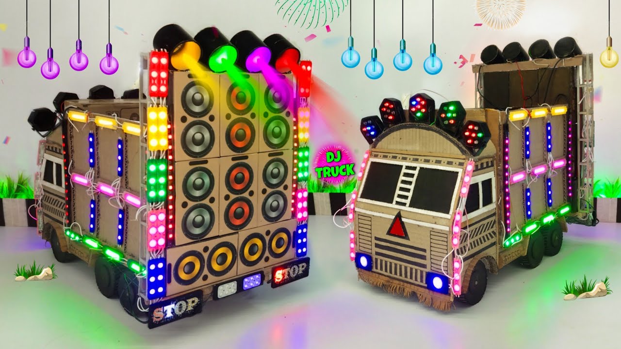 DIY Mini Dj Truck Setup with Diwali Lights | Dj gadi kaise banaye ...