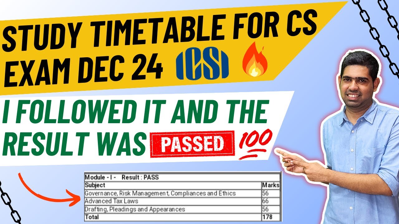 Game Changing Study Timetable to Crack December 2024 CS exams |CS ...