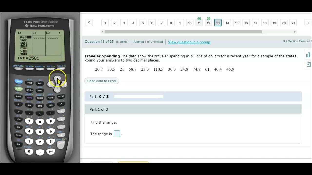 Range Variance Standard Deviation Ti 84 Youtube