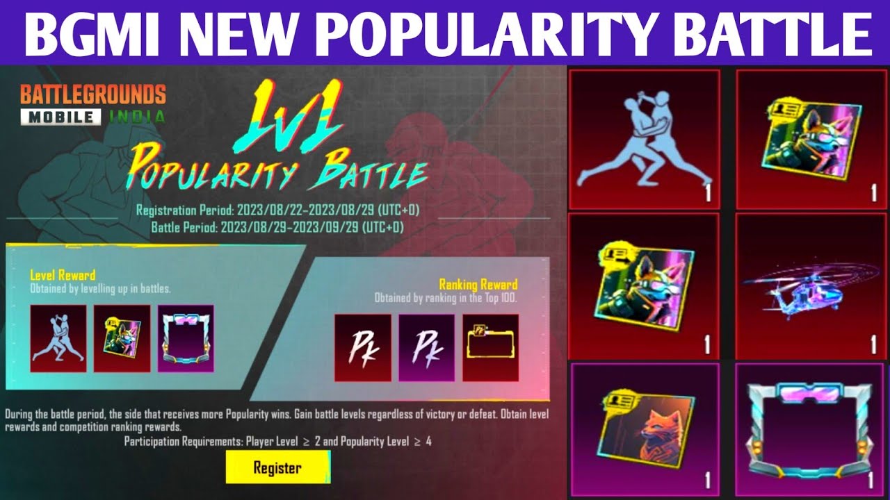 BGMI POPULARITY BATTLE NEW EVENT😍 | GET FREE MYTHIC PARTNER POSE ...
