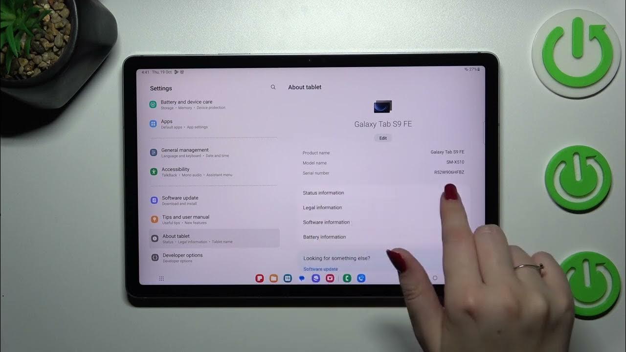 How to Check Serial Number in SAMSUNG Galaxy Tab S9 FE? - YouTube