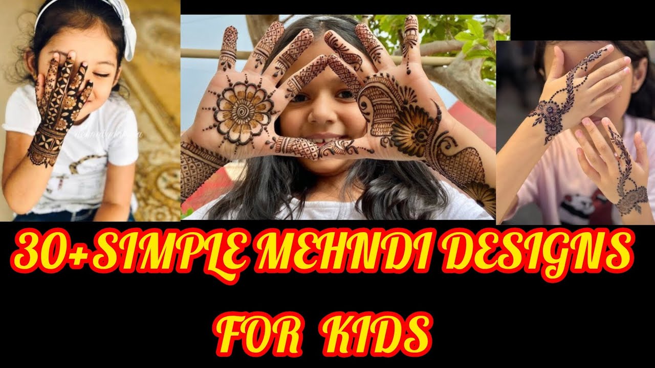 30+Simple Mehndi designs for Kids 😍/Easy mehndi designs for children ...