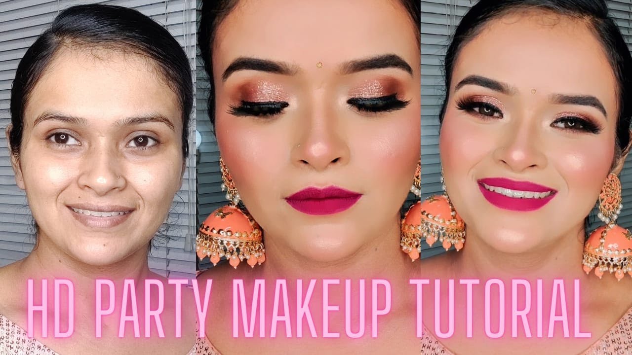 how to create HD party makeup look full tutorial step by step - YouTube