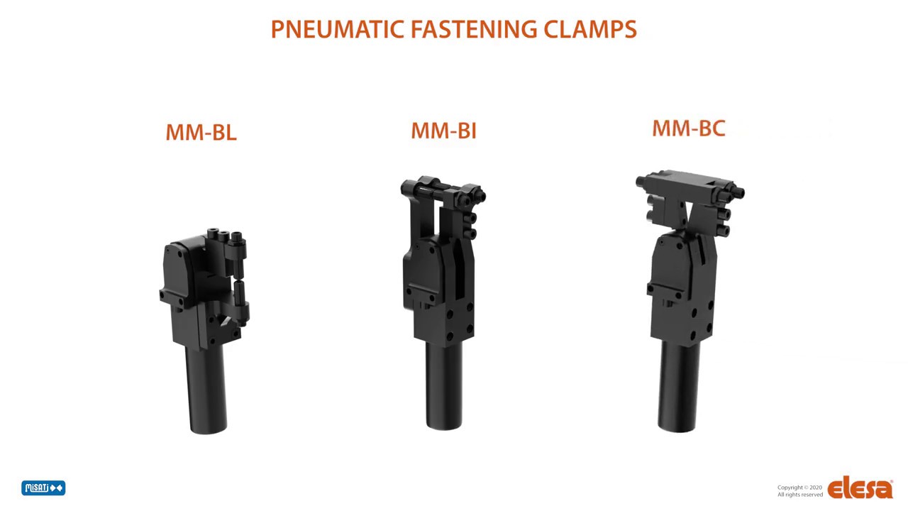 Pneumatic fastening clamps: the range - YouTube