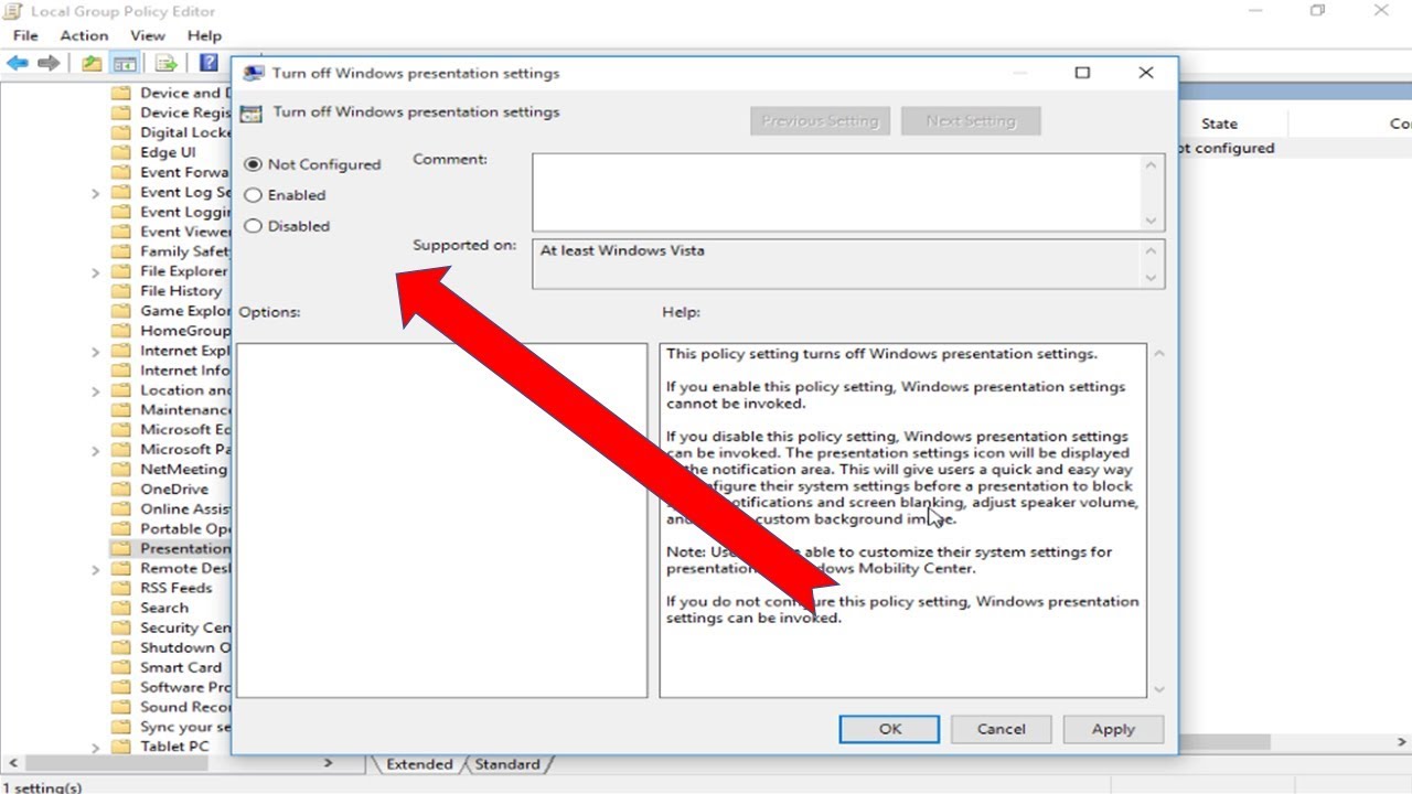 How to Enable and Disable Presentation Settings in Windows - YouTube