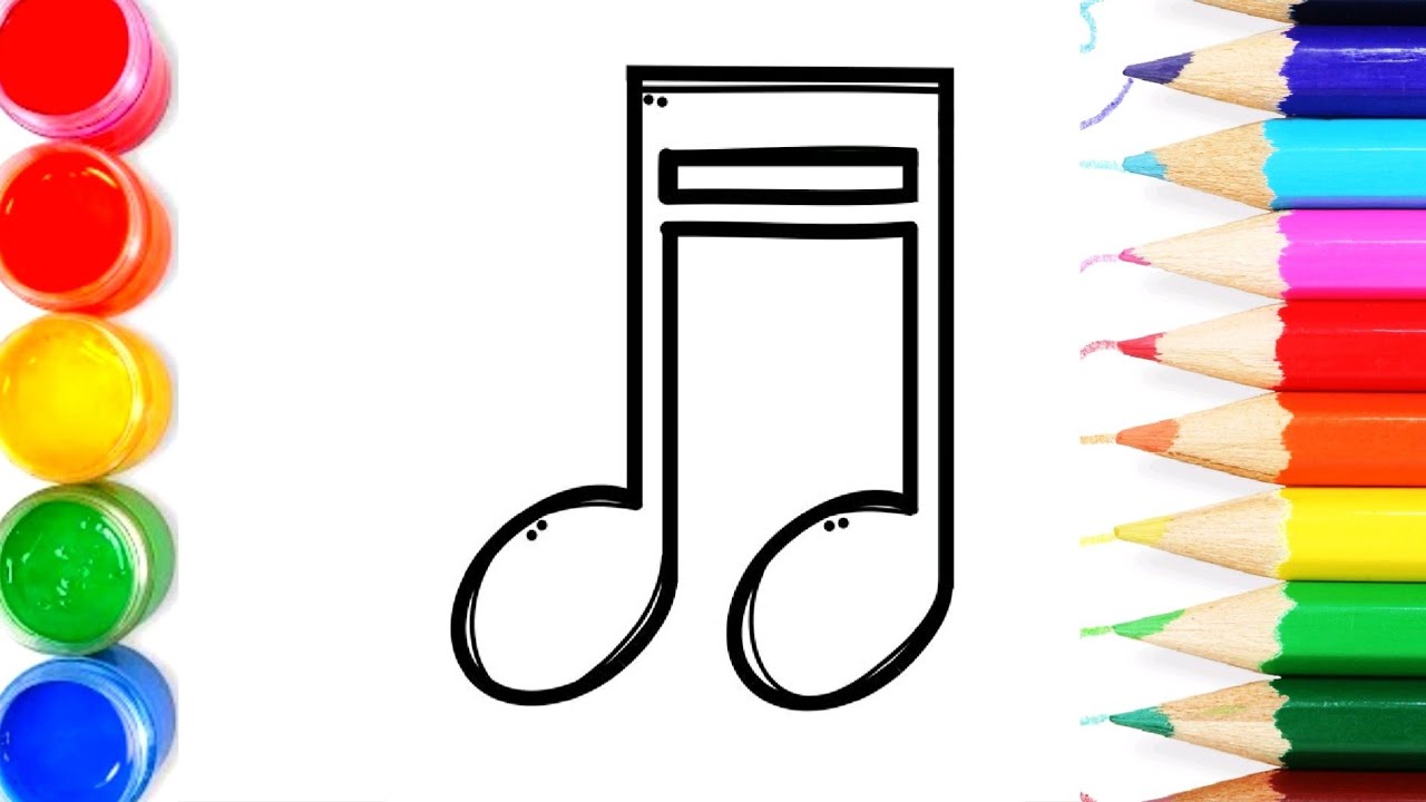 How to draw a note. Coloring book for children. We draw notes easily ...