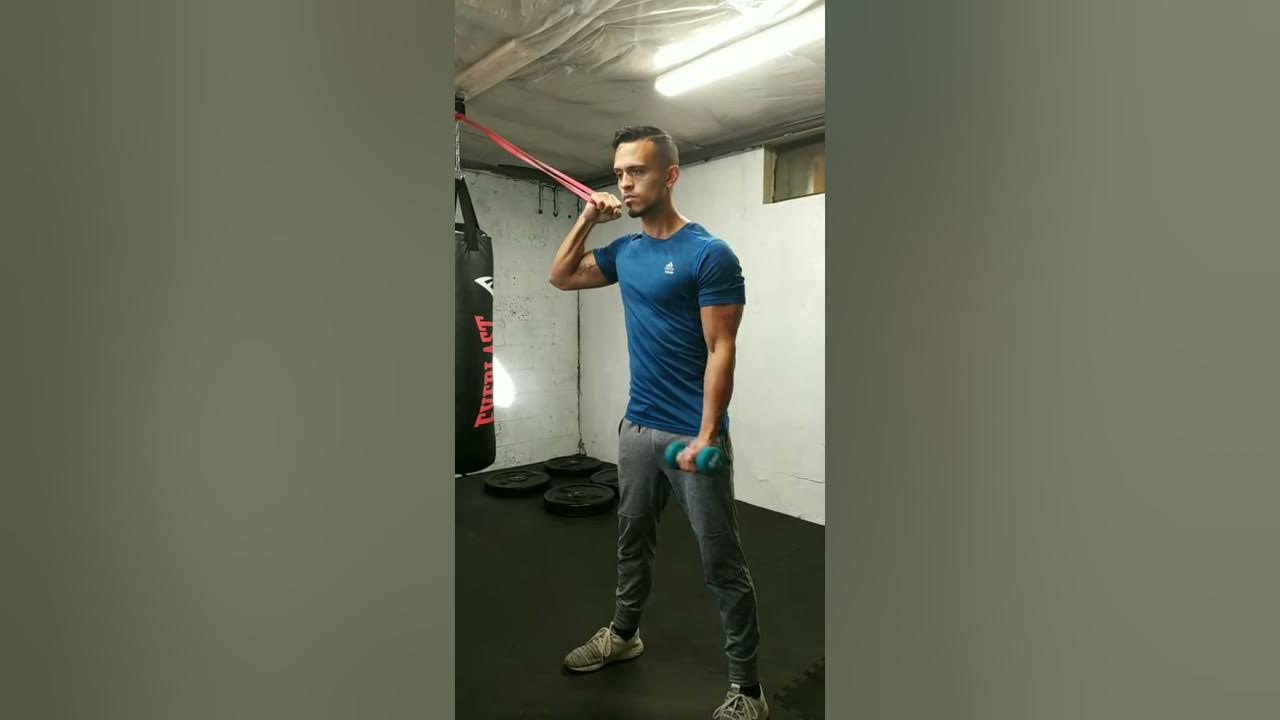 Isometric Hold W Bicep Curl Resistance Band And Dumbbell Youtube
