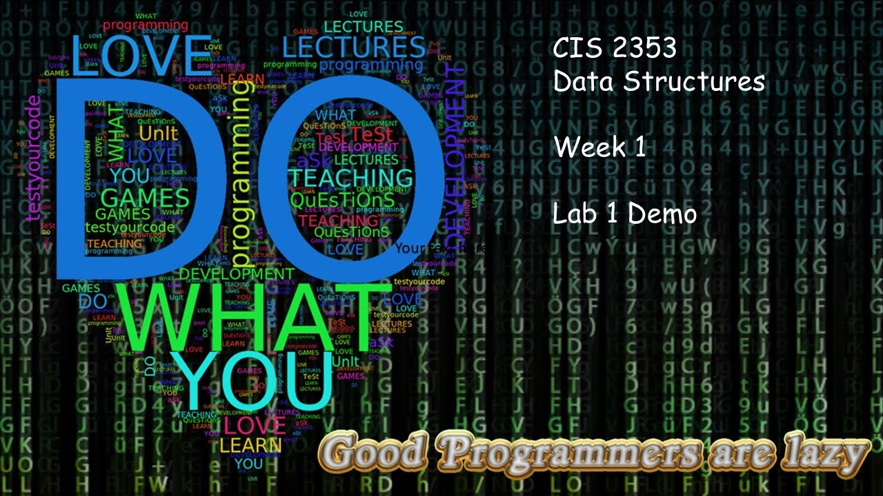 CIS 2353 - Data Structures - Lab 1 Demo - Summer 2023 - YouTube