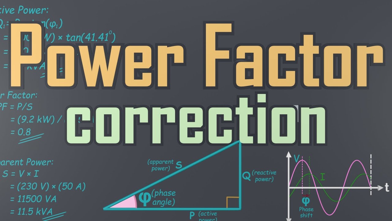 Calculation of power factor correction - YouTube
