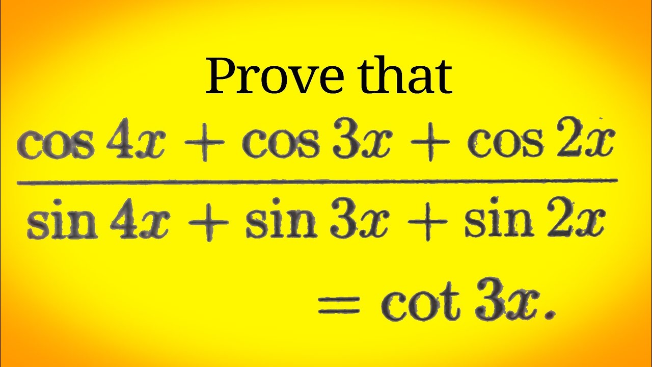 Prove That 1 Cos 2x Cos 4x Cos 6x 4 Cos X Cos 2x Cos 3x