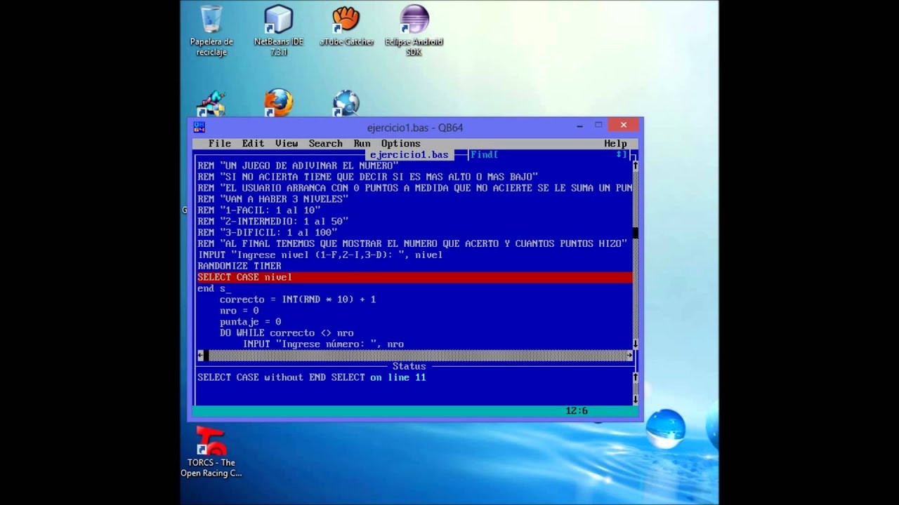 Tutorial QBasic capítulo 10, Adivina el número parte 2 y final - YouTube