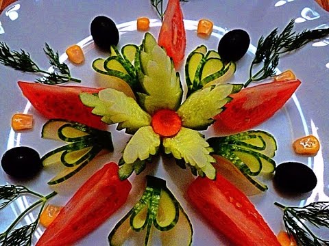 HOW TO MAKE CUCUMBER FLOWER - ART IN CUCUMBER & VEGETABLES CARVING ...