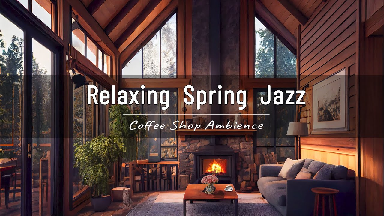 Happy Spring Morning & Relaxing Spring Jazz Music in Bookstore Cafe ...