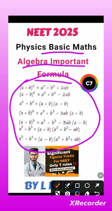 Physics Basic maths// Algebra formula for neet and class 11-12th/ # ...