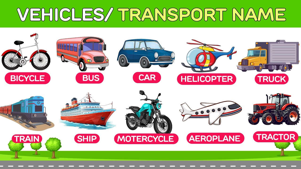 Vehicles Name | 10 Transport Name | Means of Transport | वाहनों के नाम ...