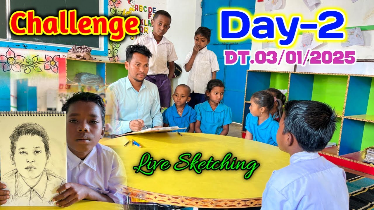 Challenge Day2 Live Sketching || Portrait Art || Dt 03/01/2025 - YouTube
