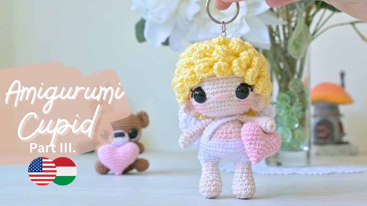 Crochet Cupid Pattern - Part III. HUN/ENG, Mini heart tutorial for ...