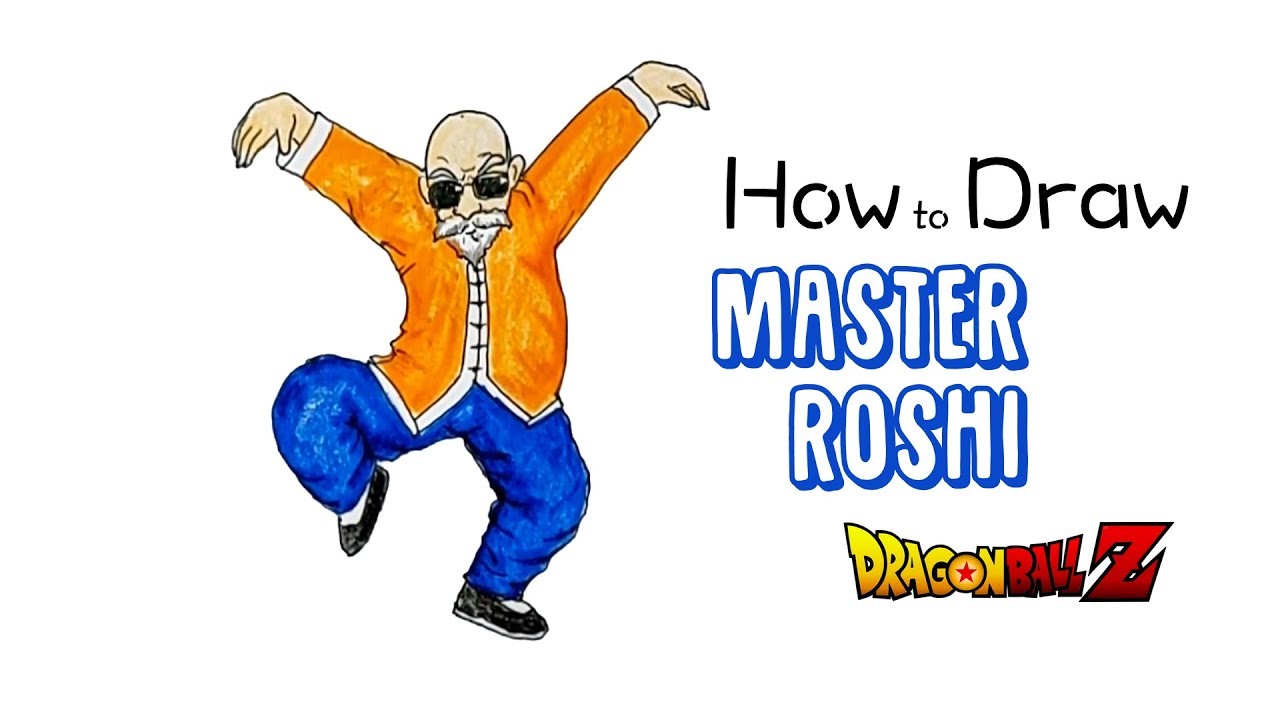 How to Draw Master Roshi from Dragon Ball Z (narrated) - YouTube
