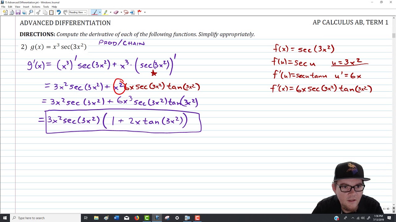 PS15 Advanced Differentiation Video Solutions - YouTube
