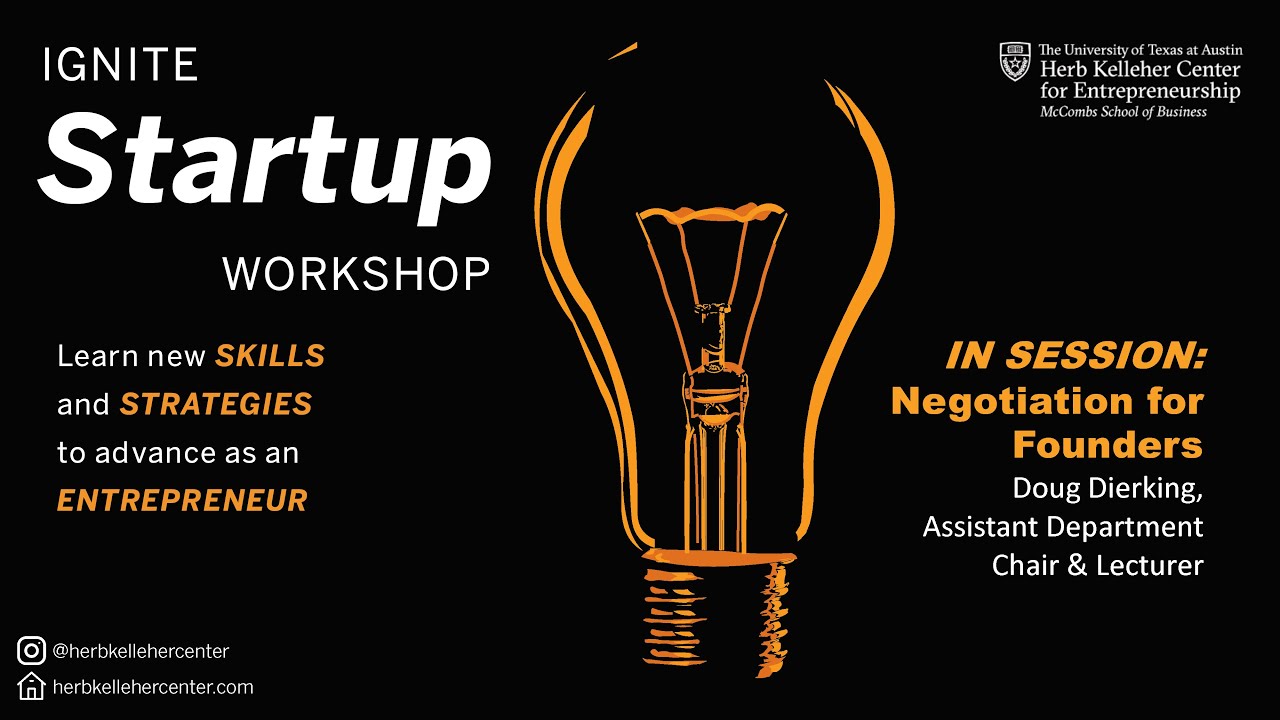 Ignite Startup Workshop - Negotiations for Founders - YouTube