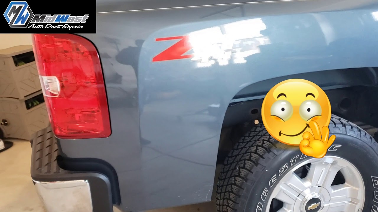 Large dent removed 2013 Chevrolet Silverado Bedside Indianapolis ...