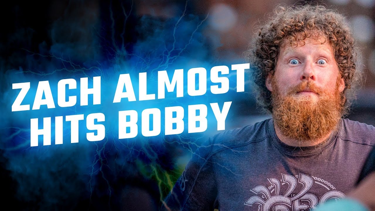 Zach Melton almost hits Bobby with a Disc | Music City Open Disc Golf ...