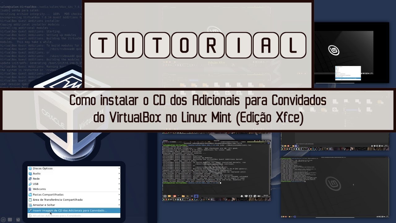 TUTORIAL - Como instalar o CD dos Adicionais para Convidados do VirtualBox no Linux Mint (Xfce ...