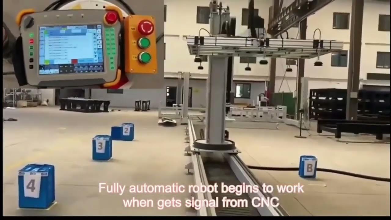four axis ground rail robot#automatic #industrial #robot #linear - YouTube