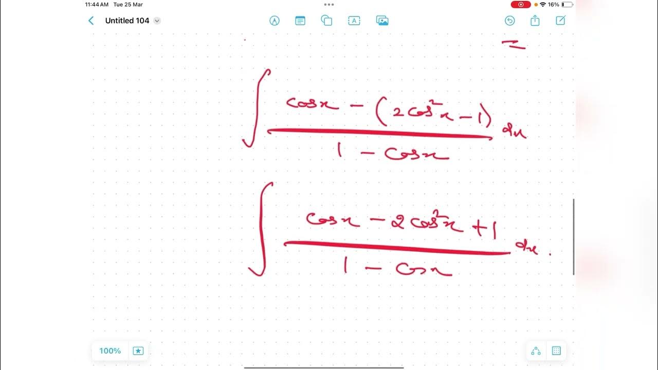 Integration of cosx - cos2x /1-cosx w.r.t.x - YouTube