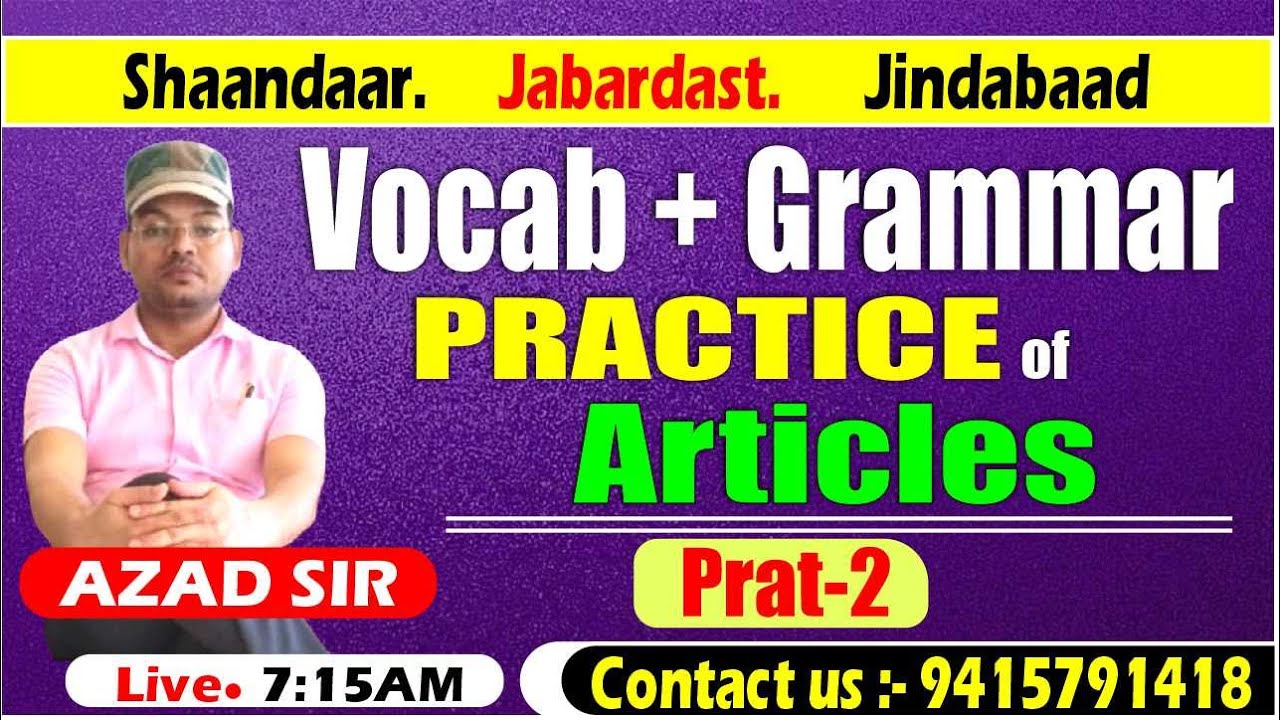 Practice of Article (Part-2) || FOR ALL COMPETITIVE EXAMS || BY- AZAD ...