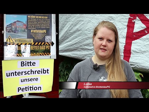 Luisa von #rettetdasPG Münster ruft zur Unterstützung bei der Suche nach neuen Räumen fürs JZ auf