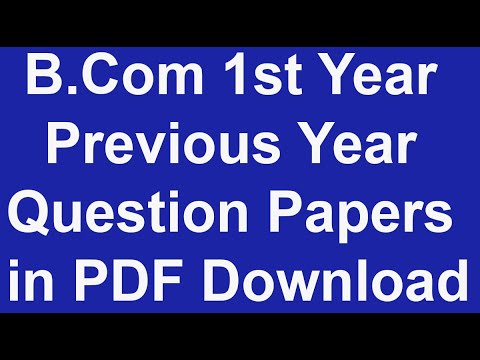 B Com 1st Year Previous Year Question Papers in PDF Download - YouTube