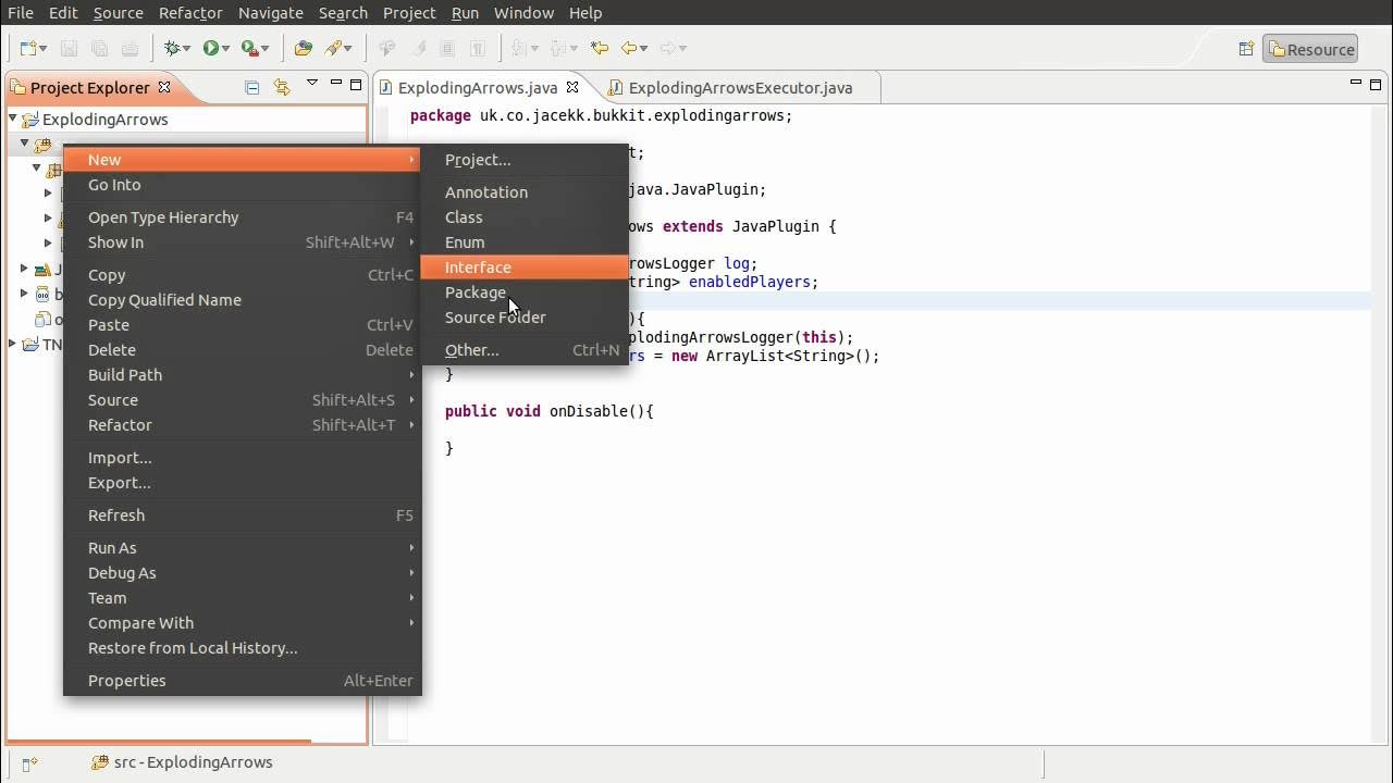 Java Bukkit Plugin Tutorial: Command Toggles - Exploding Arrows [part 01] - YouTube
