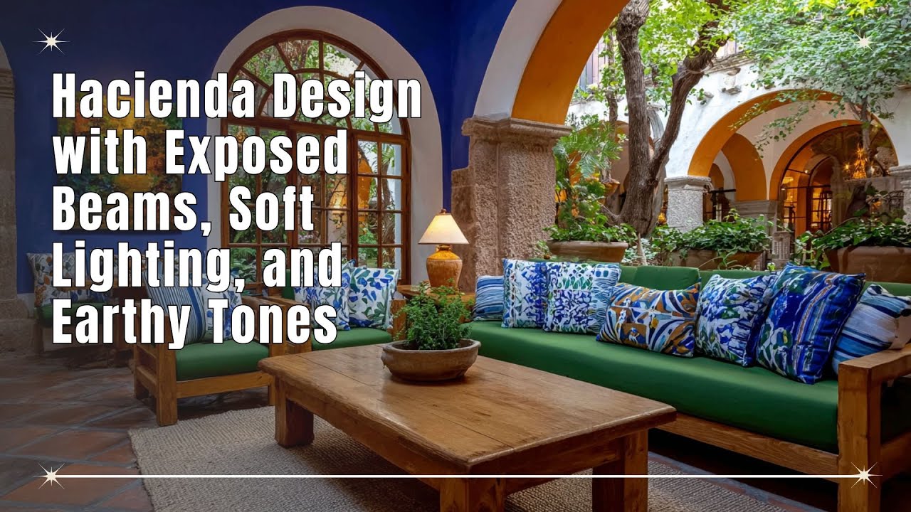 Designing a Cozy Hacienda Living Room with Exposed Beams, Soft Lighting ...