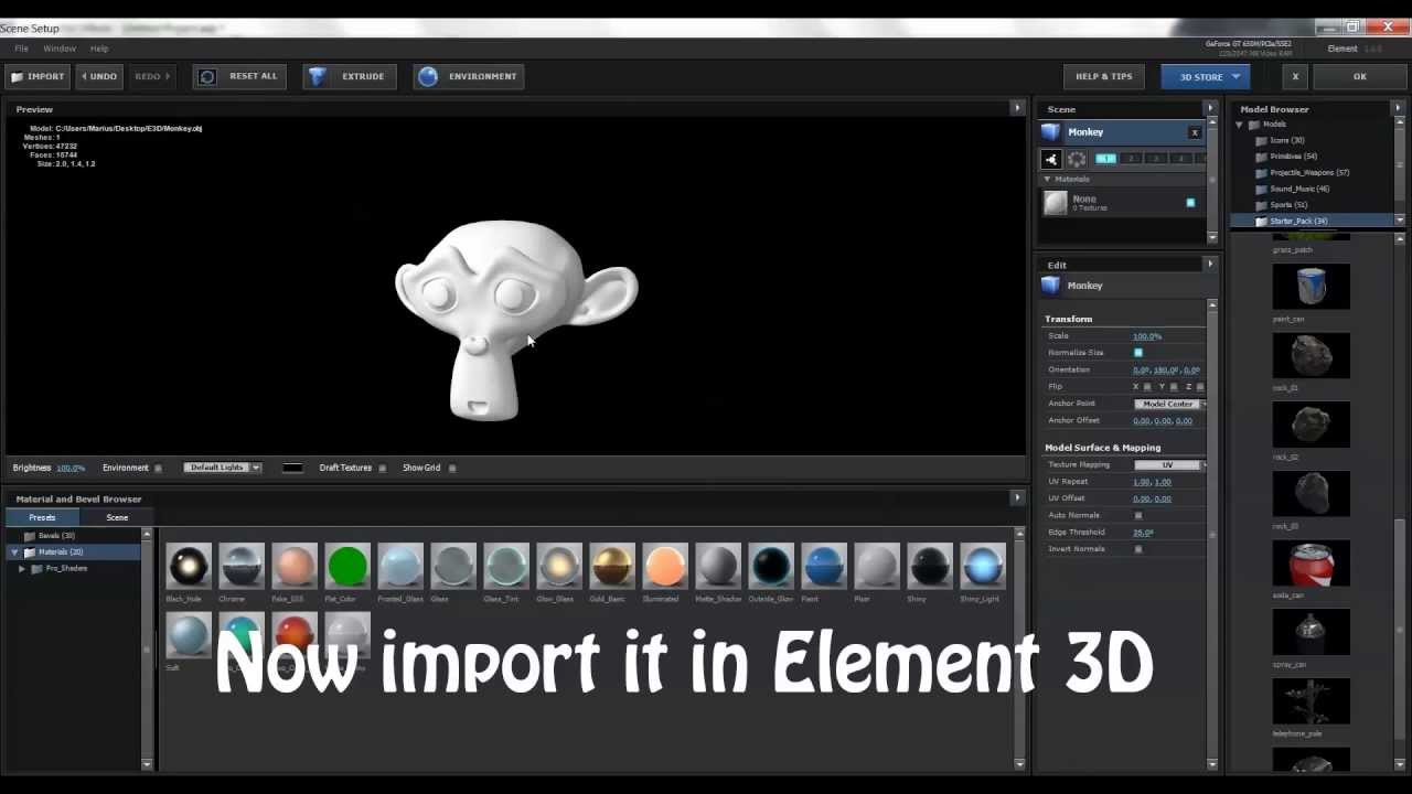 Blender To Element 3D Export - YouTube